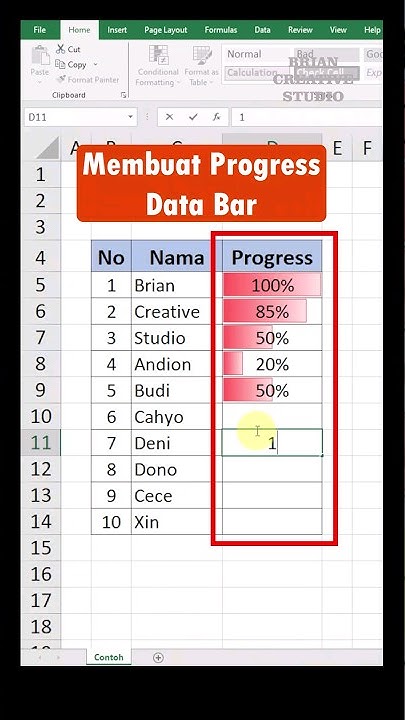 Cara Membuat Dynamic Progress Data Bar | Microsoft Excel | #shorts - YouTube
