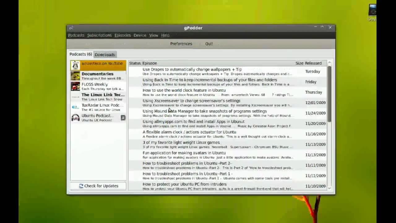 Gpodder is a great Podcast/Screencast manager - YouTube
