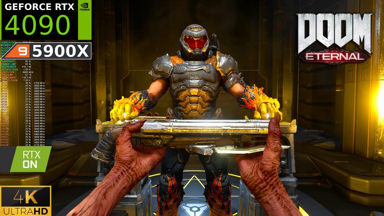 DOOM Eternal | RTX 4090 4K Ultra Nightmare Settings, Ray Tracing ON ...