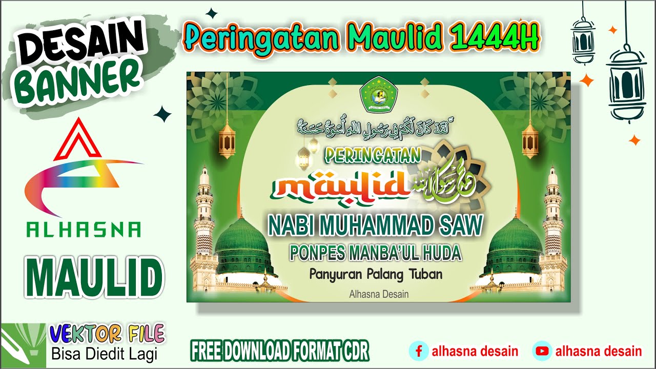 Cara Desain Banner Backdrop Peringatan Maulid Nabi Muhammad Saw 2022