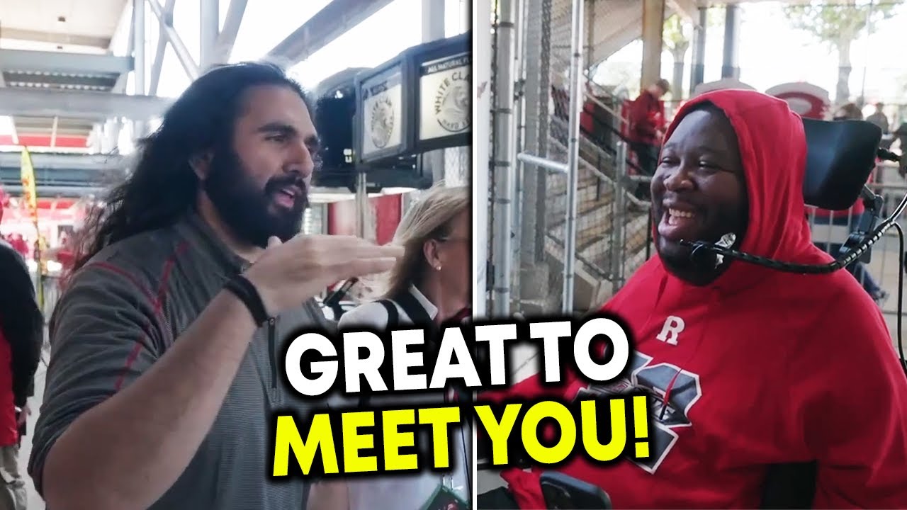 Esfand and Wake Meeting Football Legend Eric LeGrand... - YouTube