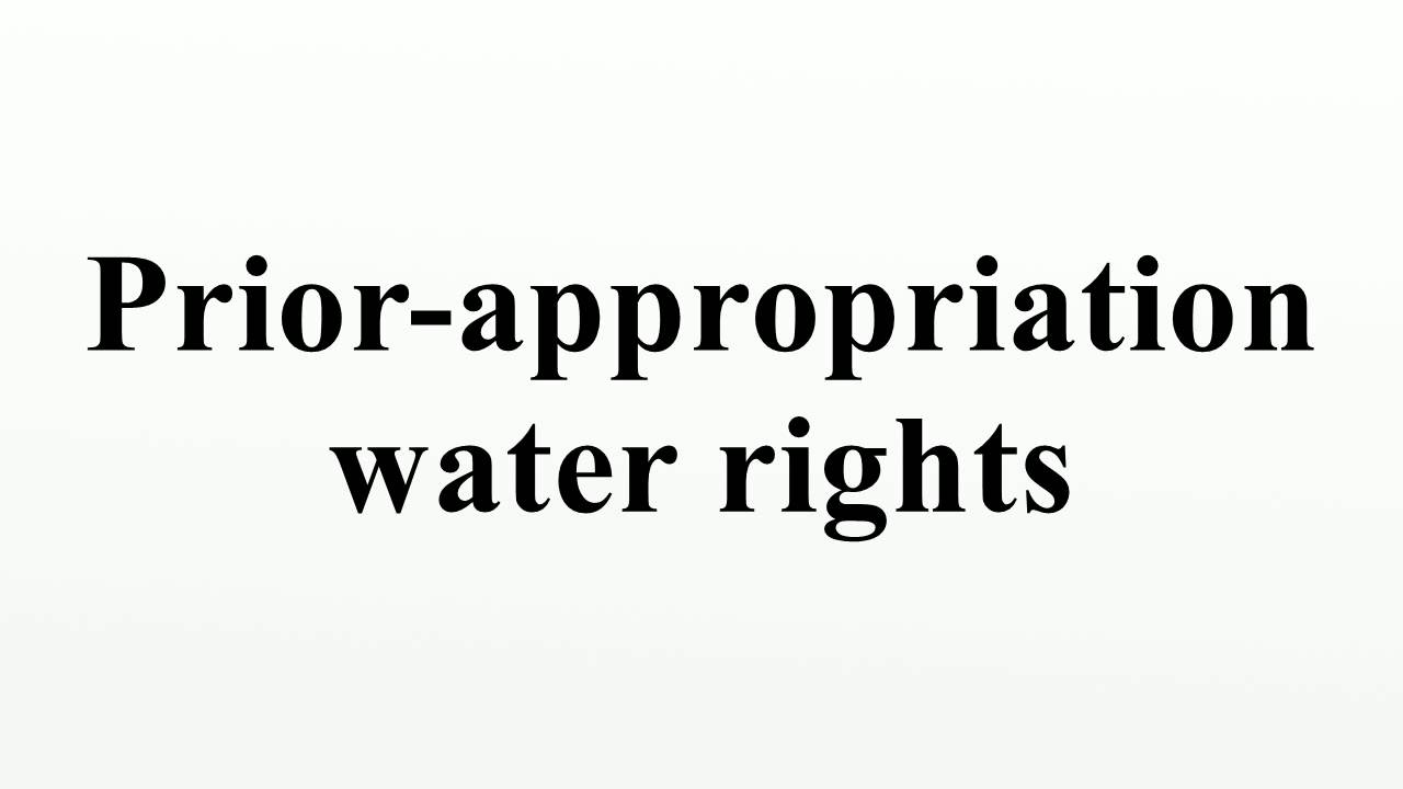 Prior-appropriation water rights - YouTube
