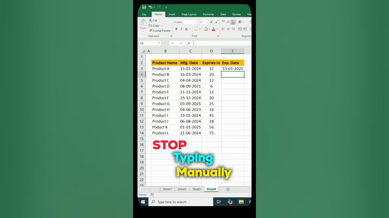 Expiry date in Excel. #excel #excelshortcuts #excelcourse #exceltips #exceltricks #excelformula ...