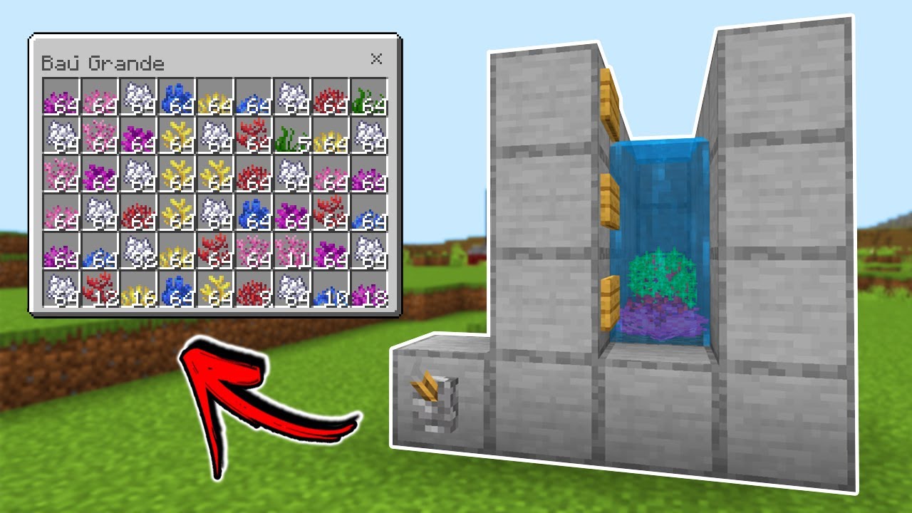 FARM de CORAL FÁCIL de FAZER no Minecraft Bedrock - YouTube