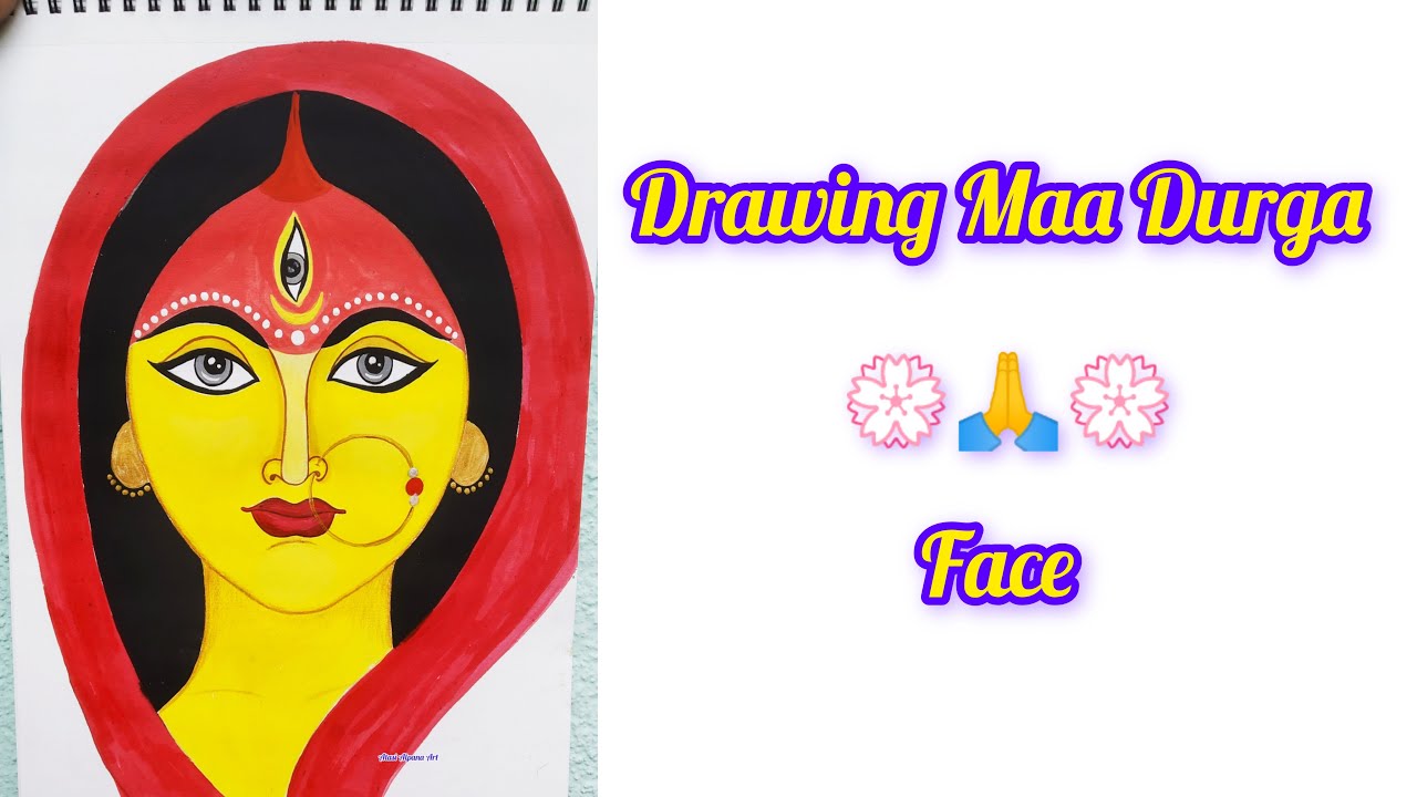 Maa durga 🙏 drawing 🔱/Drawing Mata Parvati 🙏💗/Durga face drawing easy ...