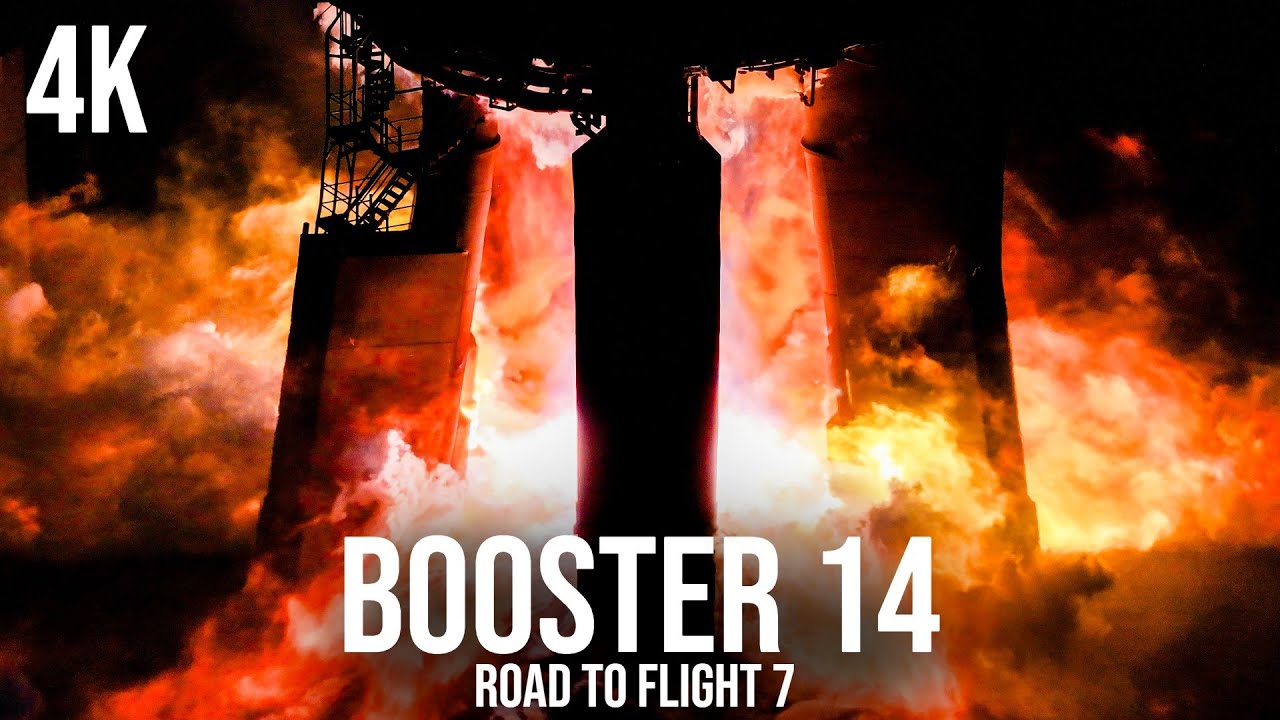 Most Insane view of Booster 14 Static Fire (X5 Slowed) 4K @SpaceX - YouTube
