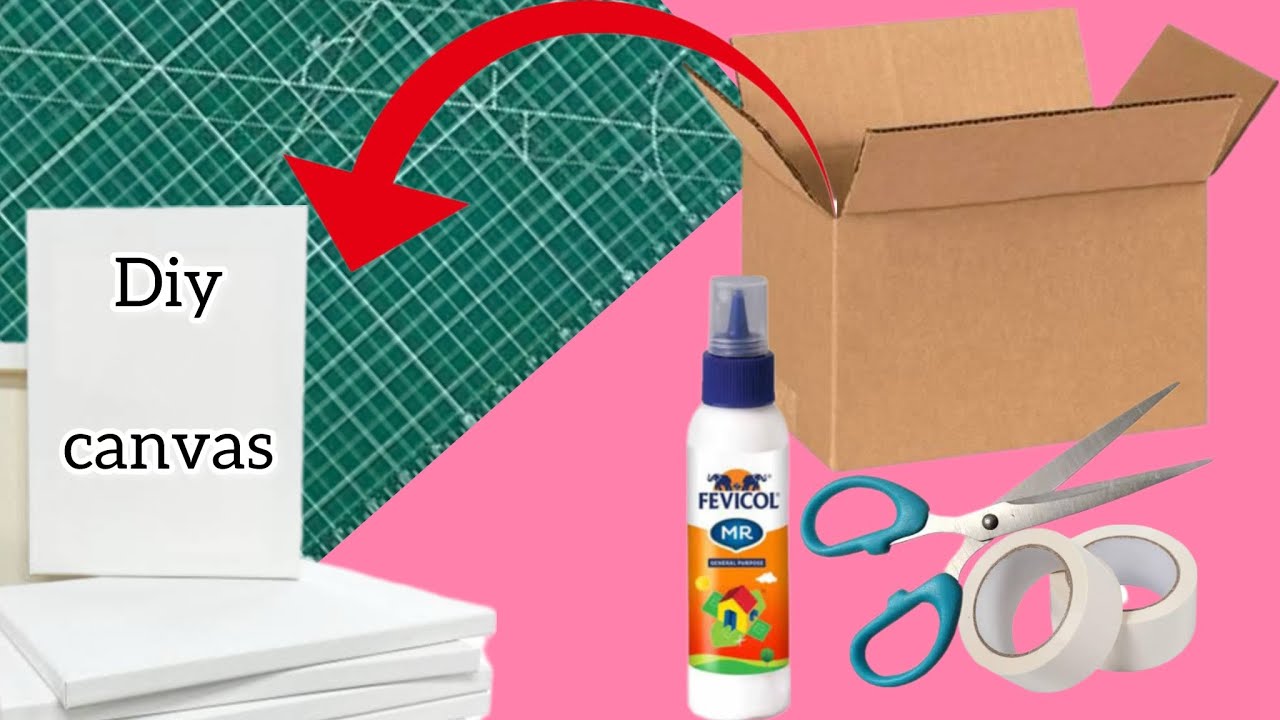 Diy canvas||How to make a Canvas with handmade paper at home|| - YouTube