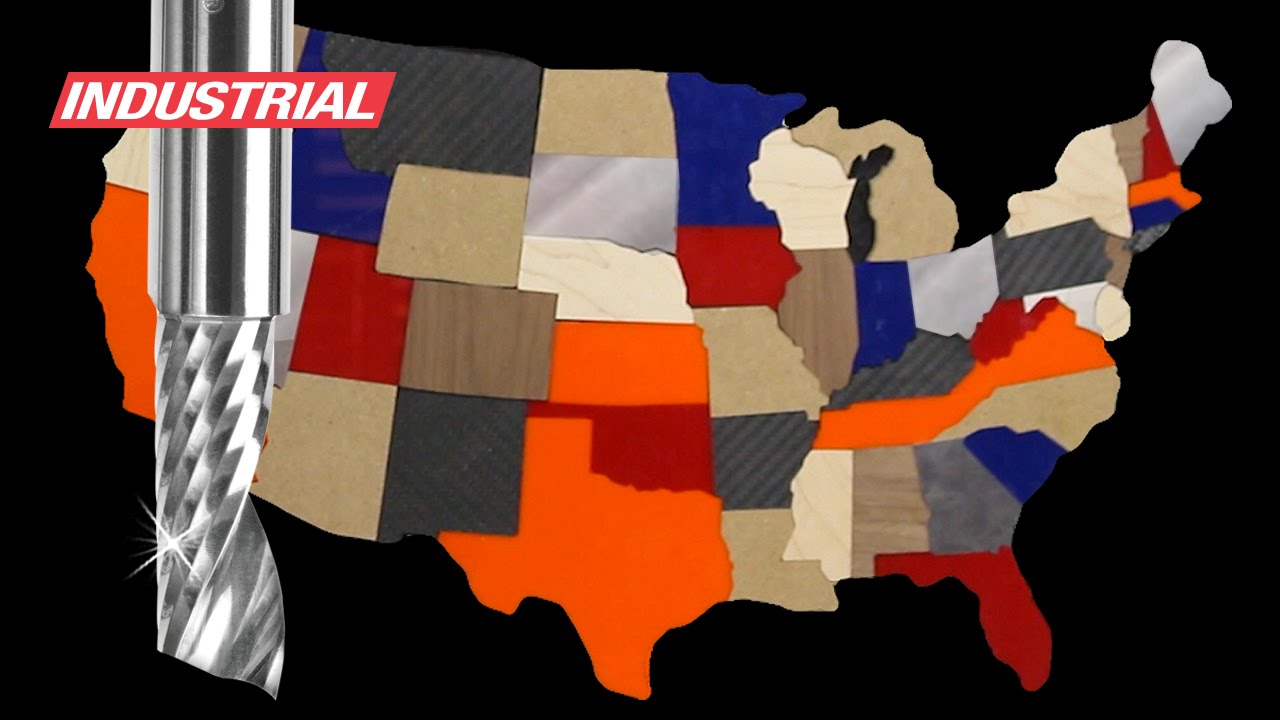 CNC Project: USA Map Puzzle w/Amana's CNC Bits - YouTube