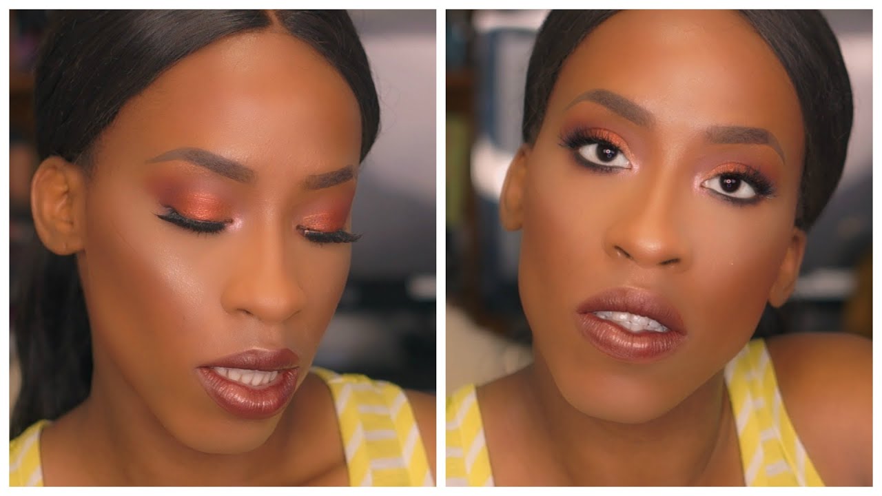 Summer Copper Smokey Eye & Metallic Lips! Makeup Tutorial - YouTube