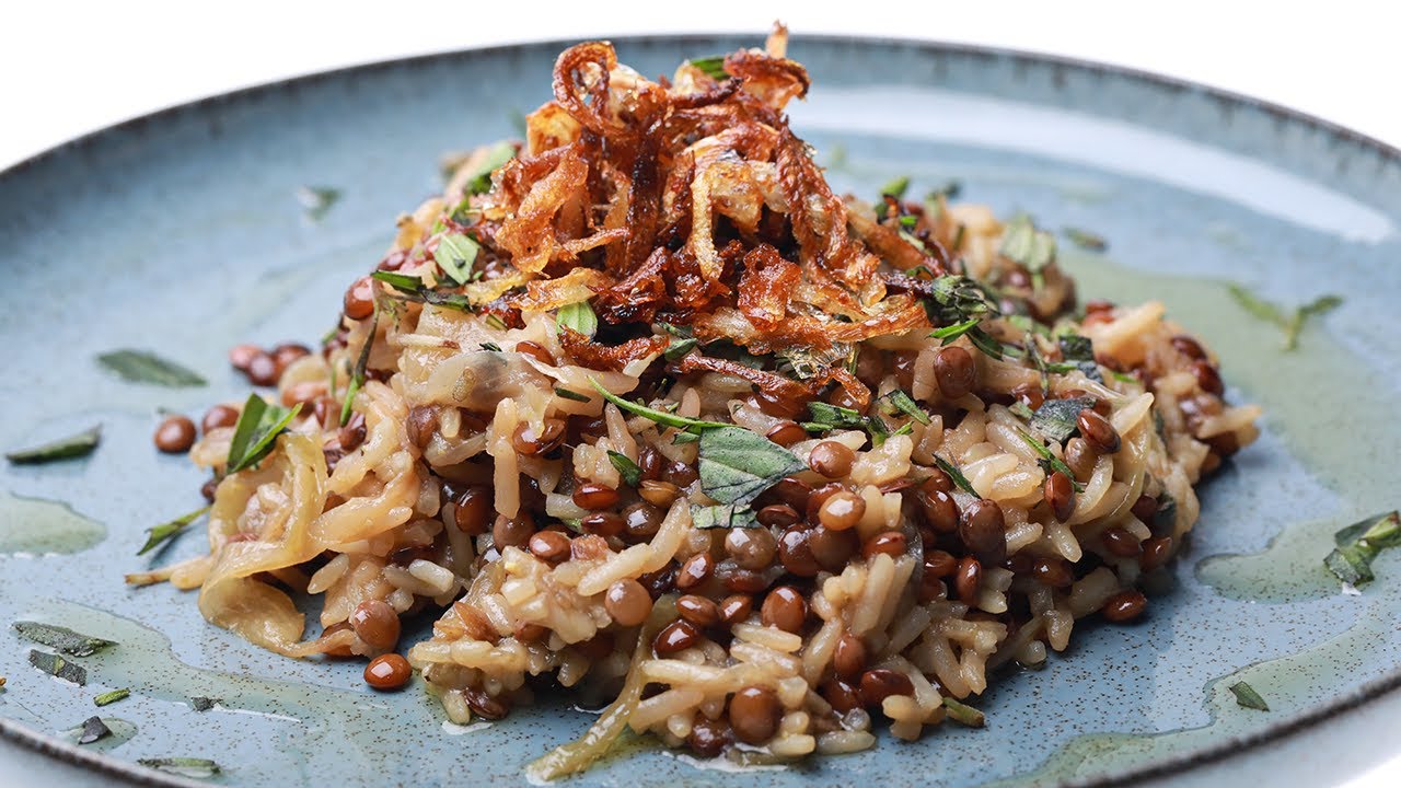 طبق المدردرة اللبنانية - Mdardara vegan recipe - YouTube