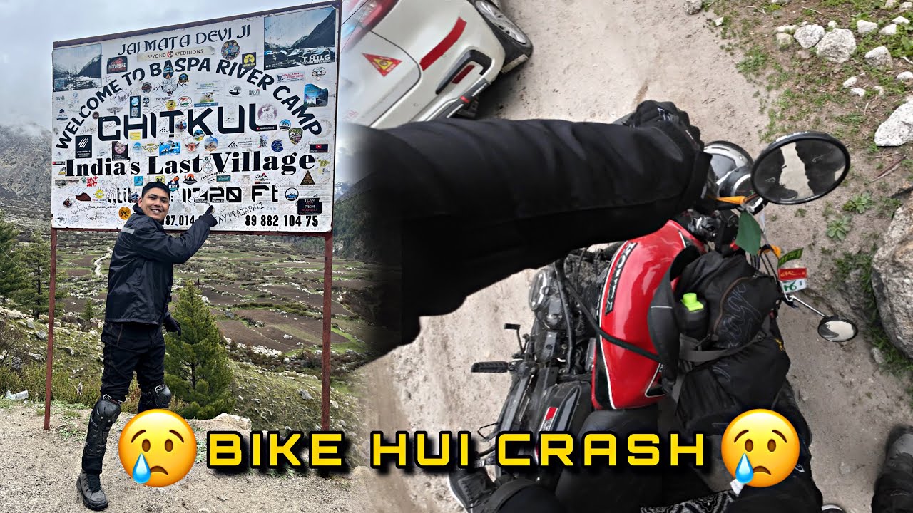 Spiti vally ride Day-2|Chitkul Mein Bike Hui Crash😢|Finally Indias Last ...