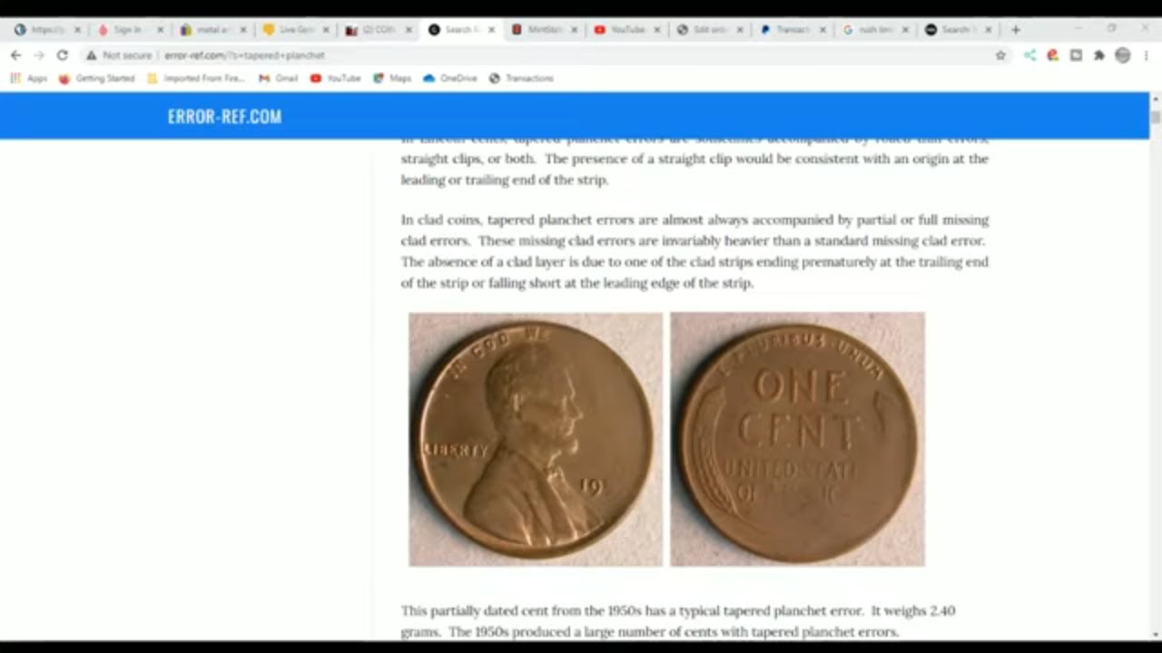 Thin Thick Wrong Planchet Mint Errors Struck On Foreign Planchet Coins ...