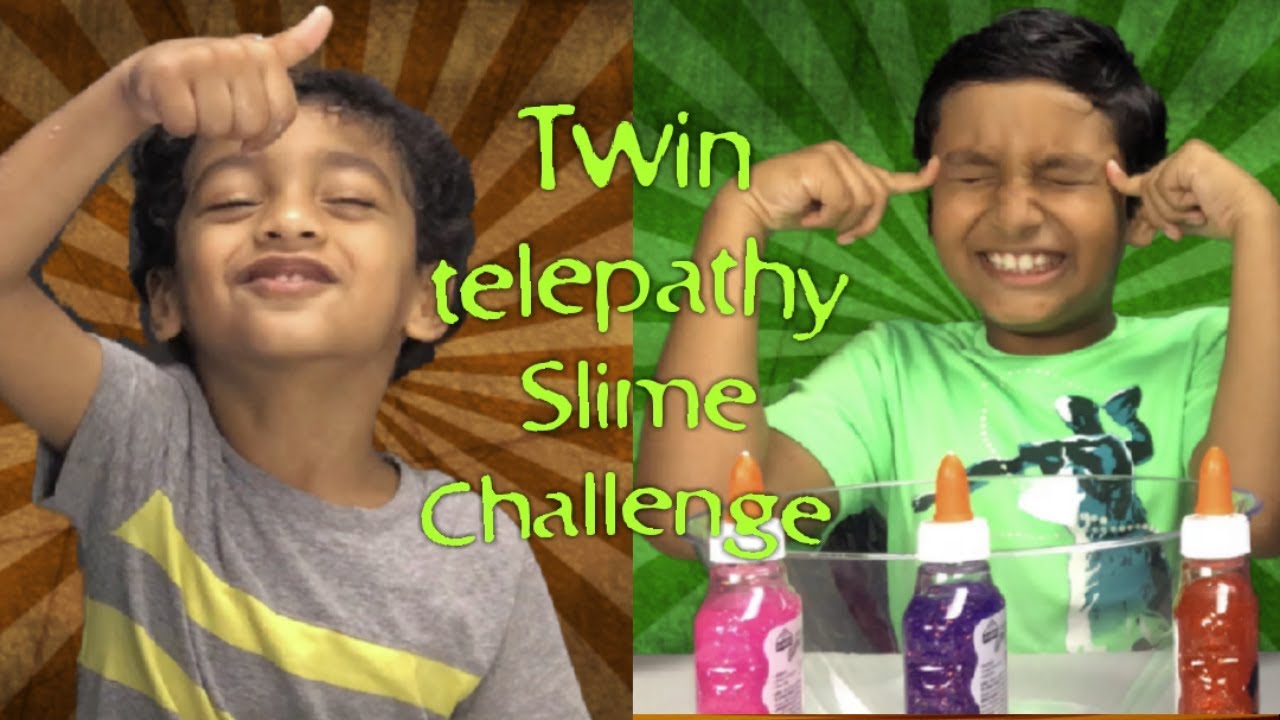 TWIN TELEPATHY SLIME CHALLENGE!! Does it work with siblings?? - YouTube
