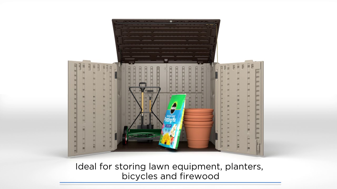 Suncast Horizontal Storage Box - YouTube