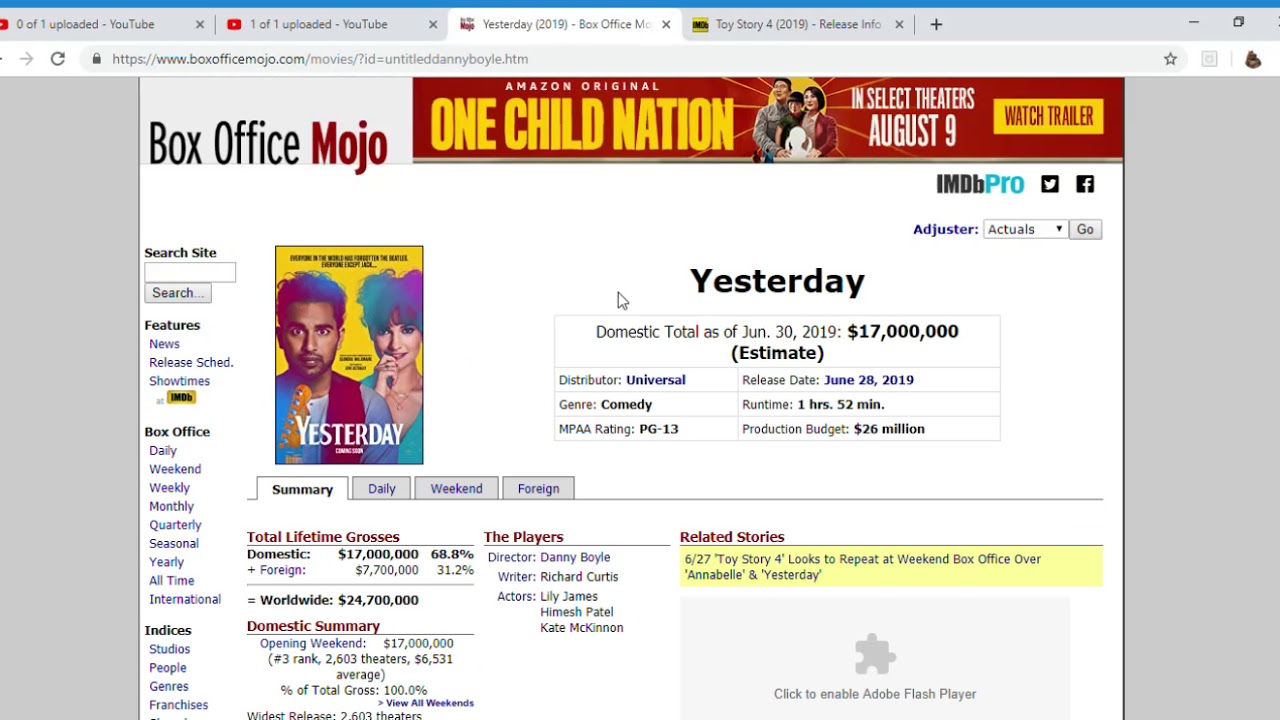 Toy Story 4 falls behind toy story 3 in weekend gross - YouTube