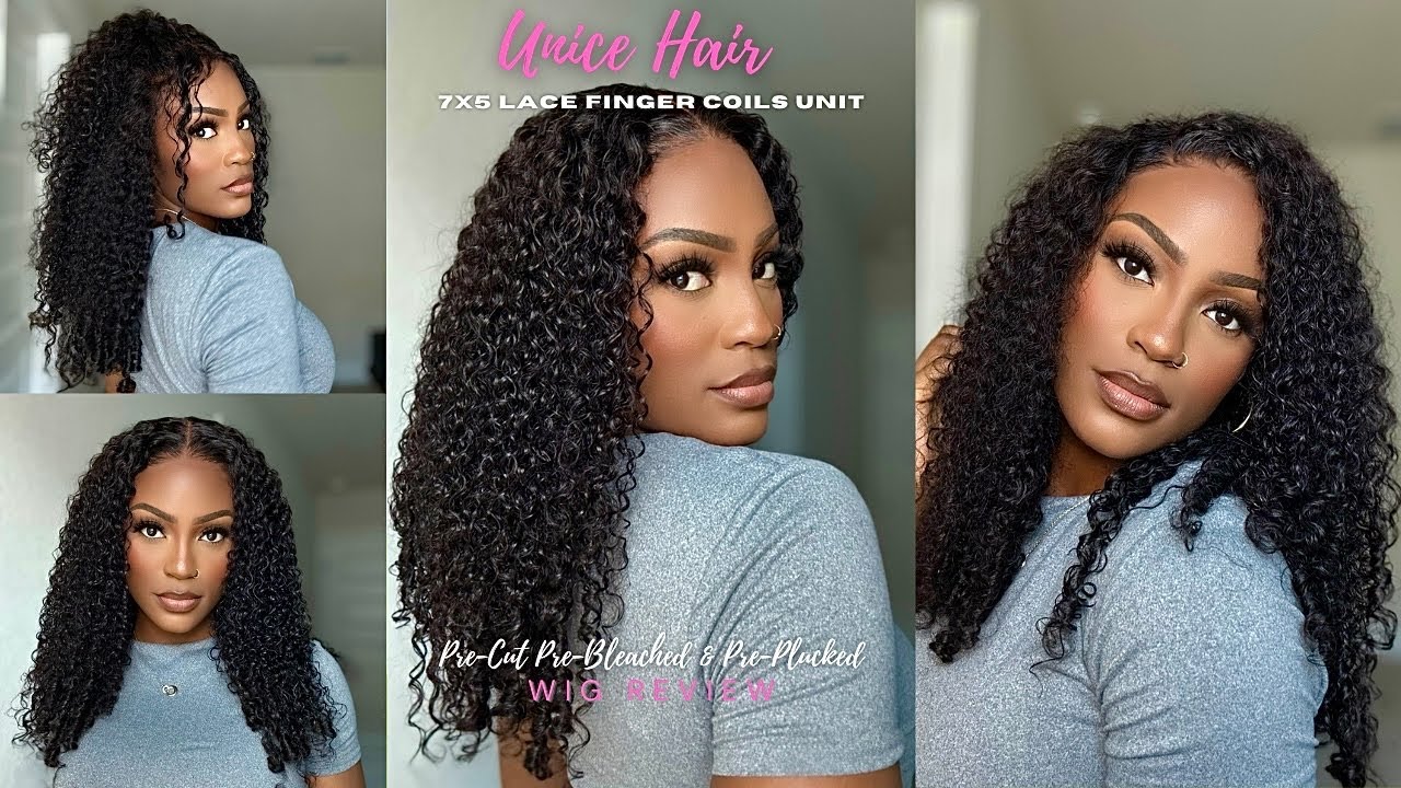 🔥 Perfect Glueless Summer Curly Finger Coil Ends Wig Install Ft UNice ...