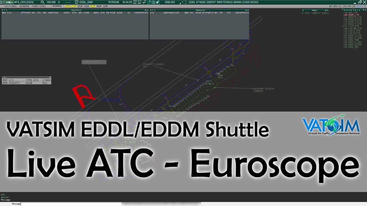 VATSIM | EDDL/EDDM Shuttle Event | ATC Delivery/Ground | Euroscope ...