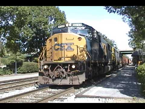 CSX Ballast Hoppers Train In Riverdale - YouTube