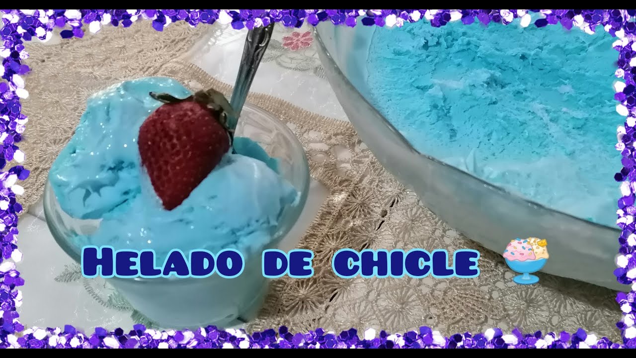 Helado sabor chicle solo 3 ingredientes - YouTube
