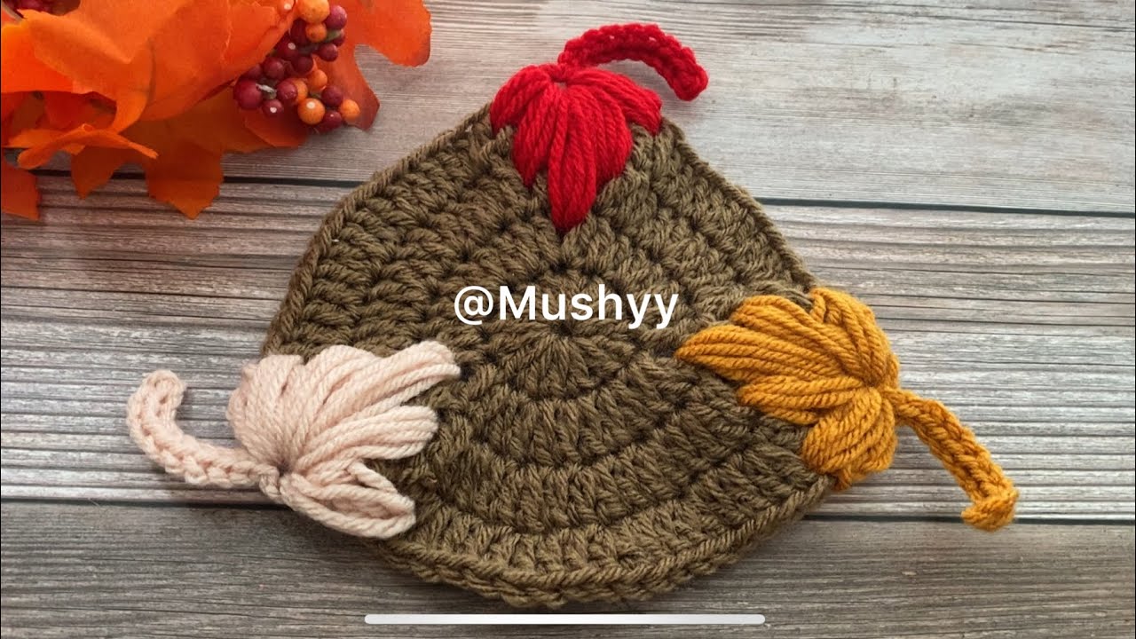 Crochet Maple Leaves Coaster Pattern EASY Tutorial by MUSHYY # ...