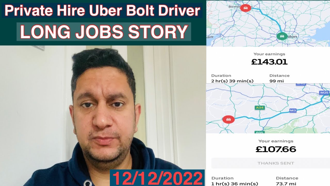 Uber Bolt Private Hire Driver Long Jobs Story 28/11/2022 to 05/12/2022 ...