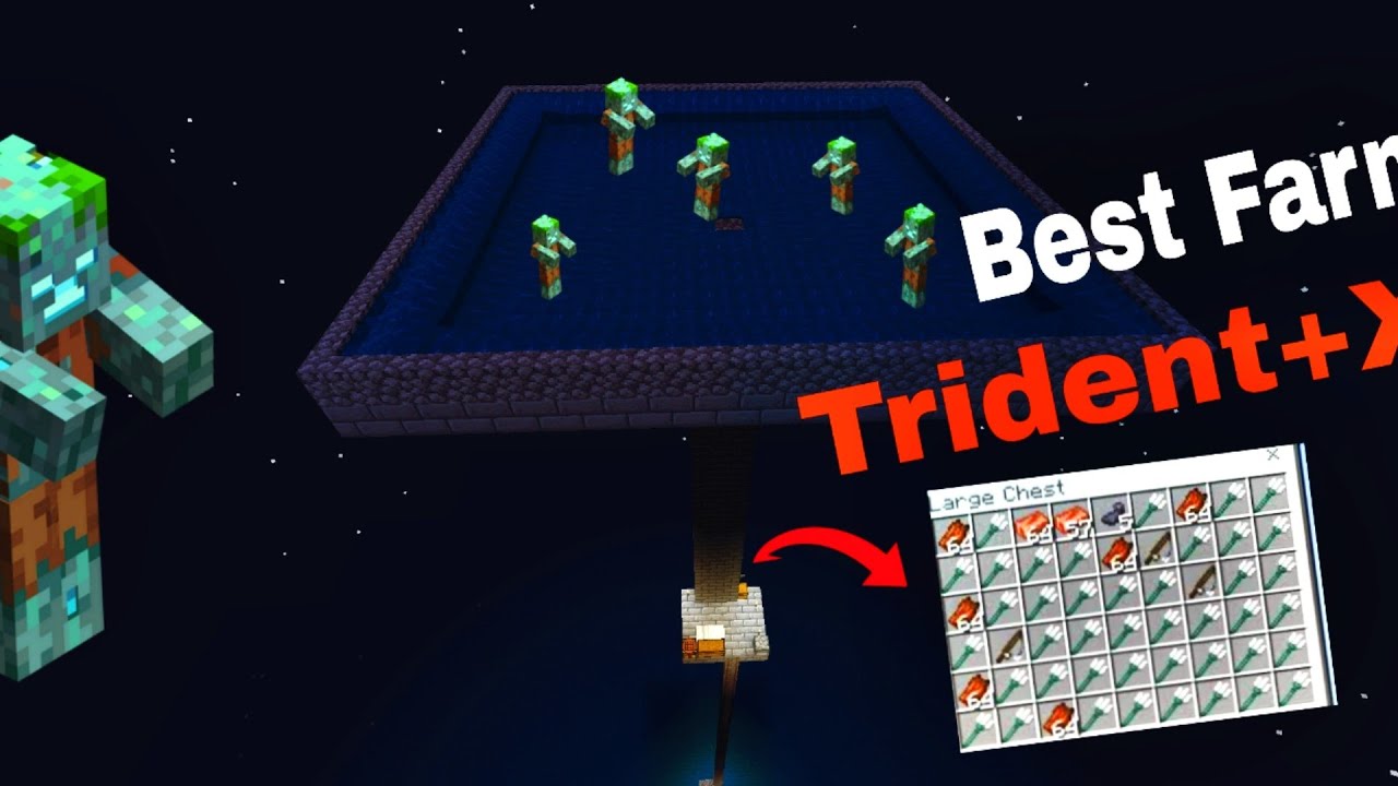 We make a best and easiest trident+XP farm Minecraft survival series EP ...