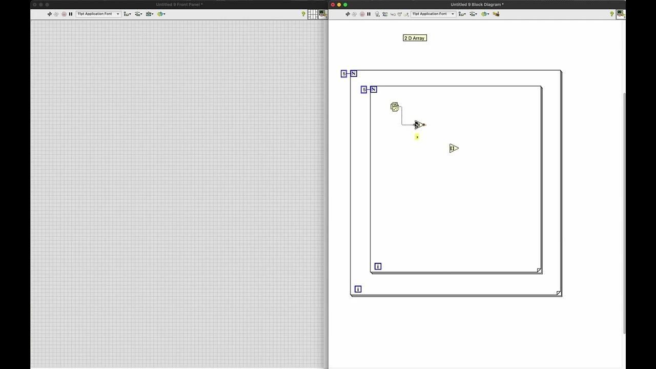 Take a 2D array input from the user and perform various array manipulations on it/VTU/LABVIEW ...