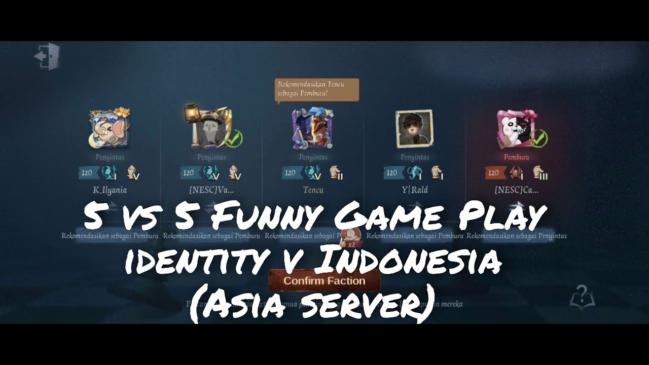 5vs5 Funny Game Play - IDENTITY V INDONESIA - YouTube