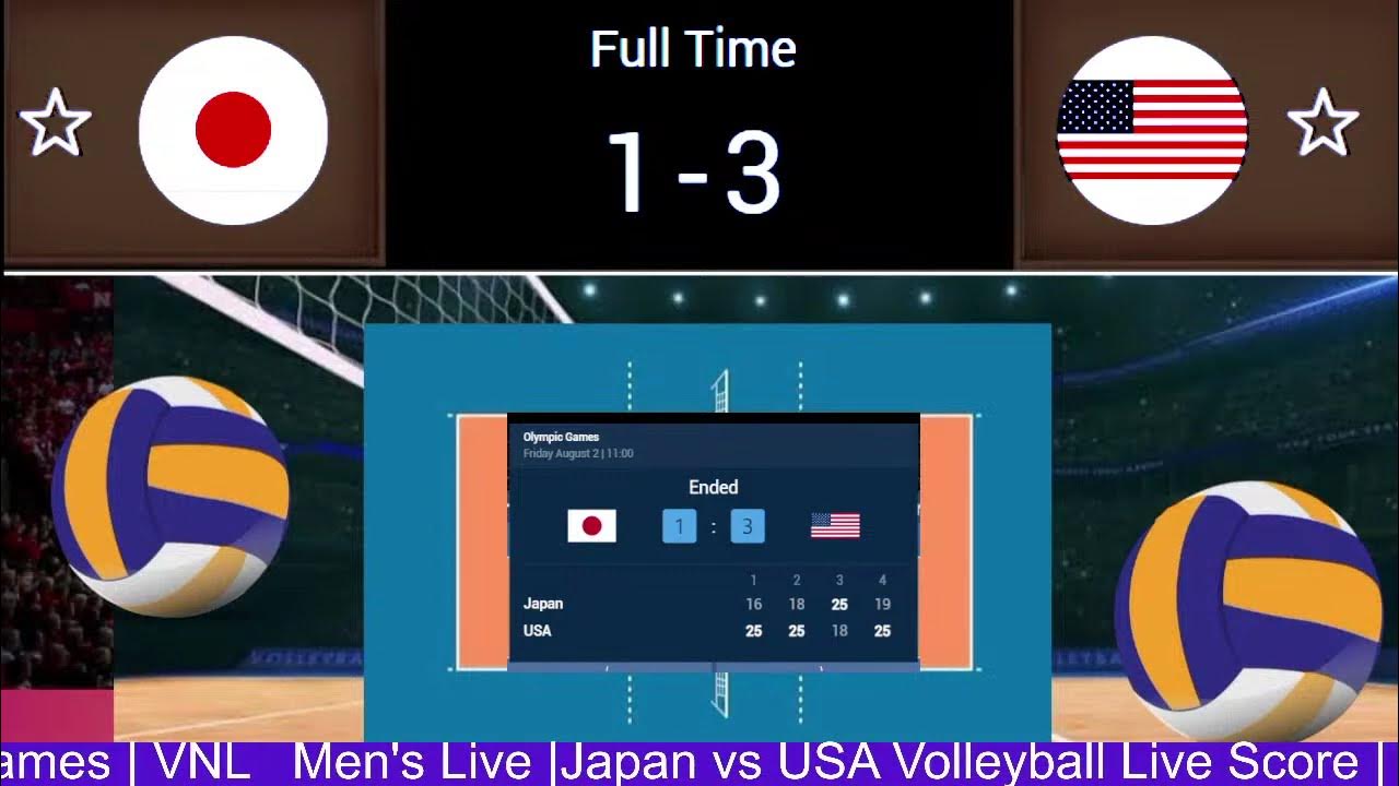 日本対アメリカ バレーボール ライブスコア | FIVB バレーボール男子オリンピック大会 | VNL 男子ライブ | - YouTube