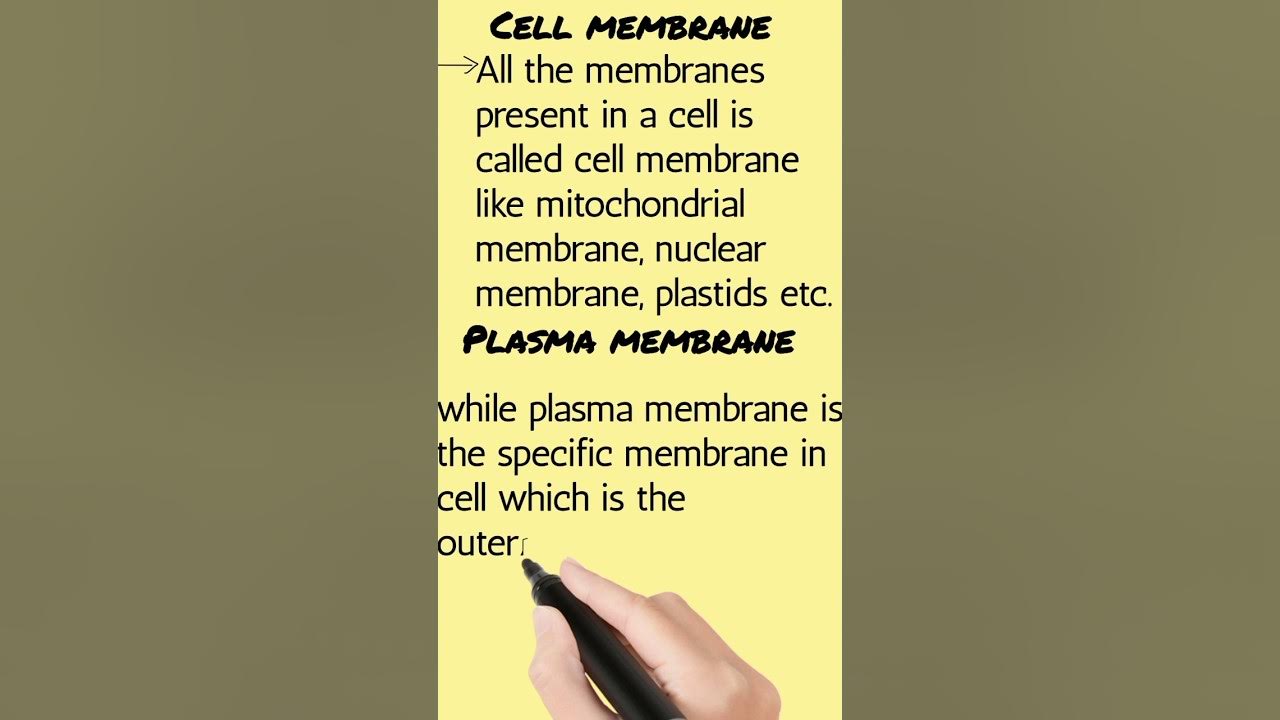 Difference between cell membrane and plasma membrane #viralvideo #educationalvideo # ...