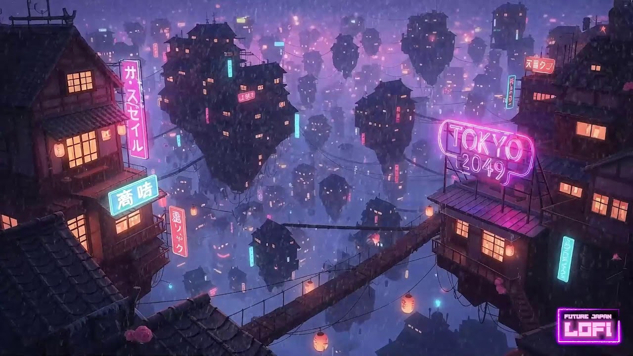 Rainy Tokyo Night 2049 🌧️ Lofi Hip Hop | 90s Japan Chillhop | Rain Live ...