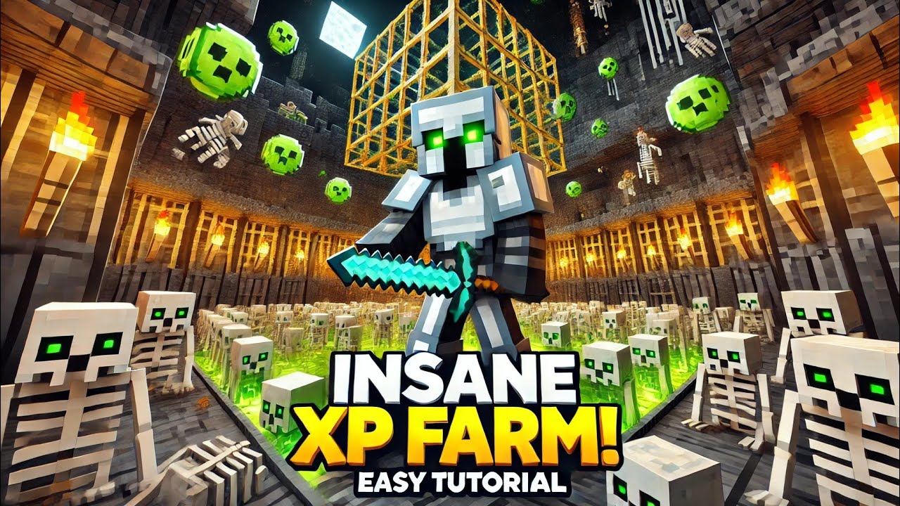 INSANE Skeleton XP Farm! Get Unlimited Bones, Arrows & XP in Minecraft ...