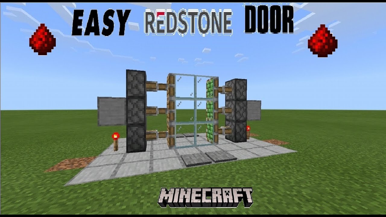 Minecraft: Easy Redstone Door Tutorial ( Updated ) - YouTube