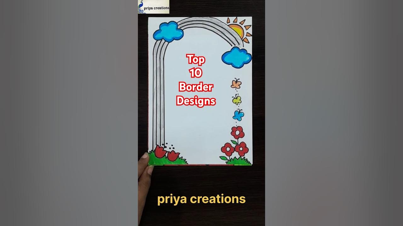 top 10 border designs | border design for project front page | rainbow ...