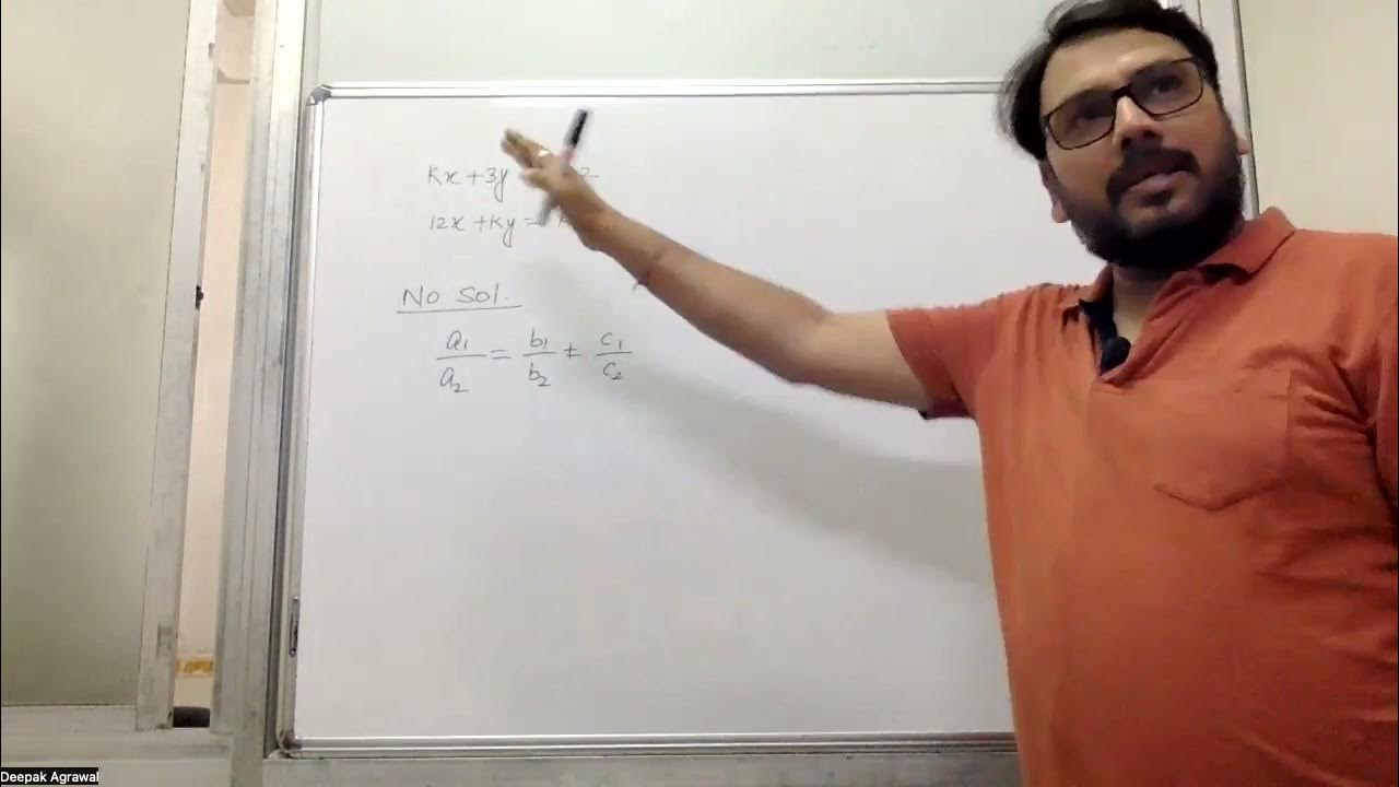 Part 1 - Class 10| Pair of Linear Equations in two variables| Conditions for Consistency| - YouTube