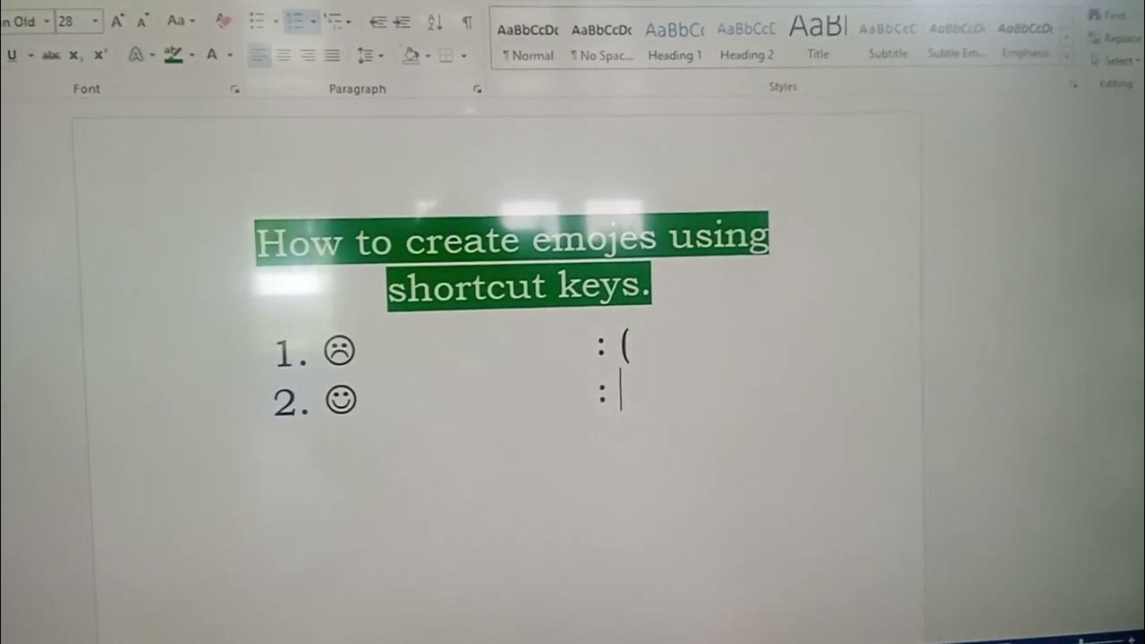 How to create different emojis in Ms word using shortcut key. - YouTube
