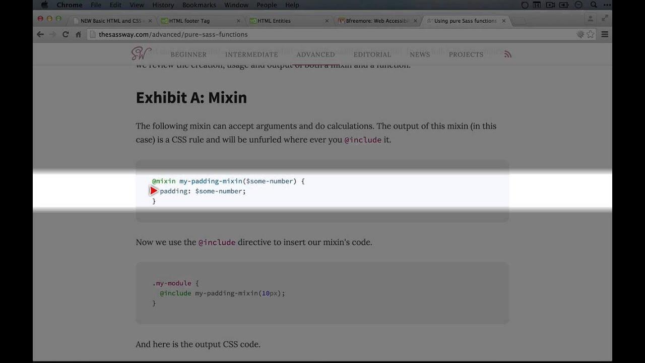 159. The difference between a SASS function and a mixin - YouTube
