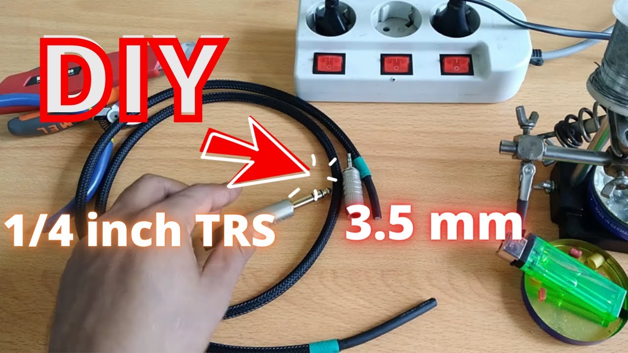 DIY Audio Cable || Soldering 1/4 inch TRS to 3.5 mm TRS - YouTube