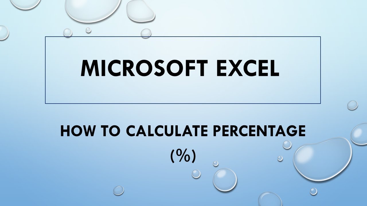 Percentage In Excel How To Calculate Percentage In Excel YouTube Percentage In Excel How To Calculate Percentage In Excel YouTube