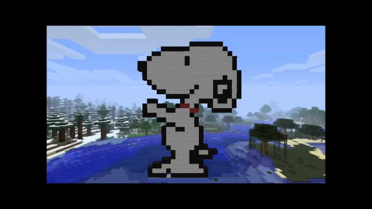 Minecraft Pixel Art - Snoopy - YouTube