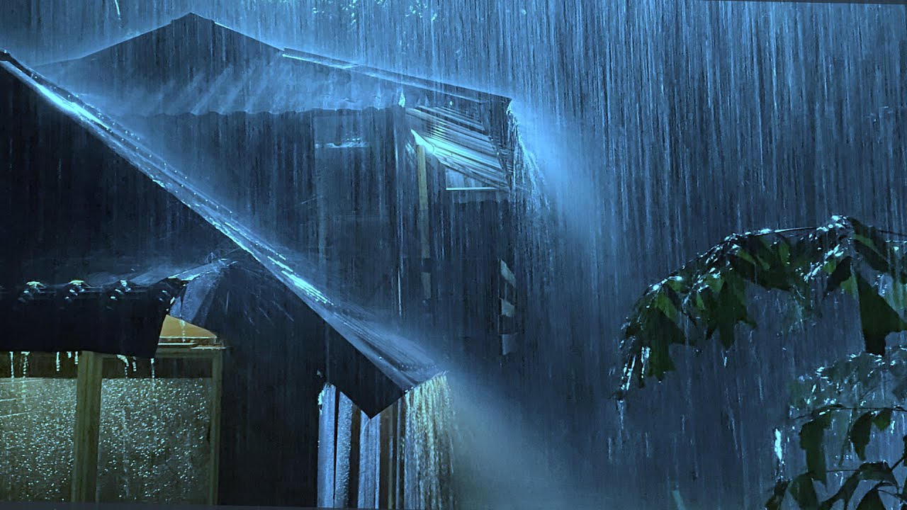 Fall Asleep in Under 7 Minutes | Heavy Rain Sounds at Night | Rainstorm ...