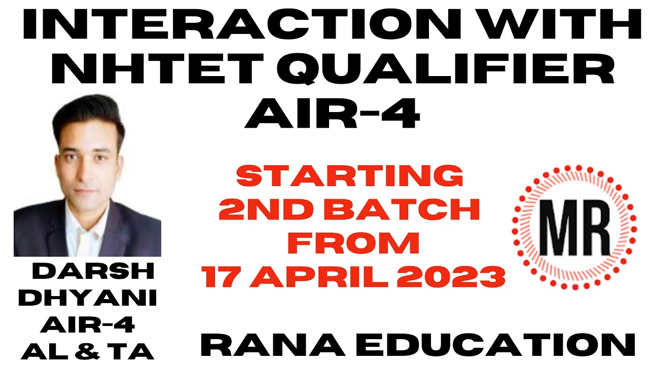 NHTET 2023, 2nd Batch live classes, NHTET Previous years question ...