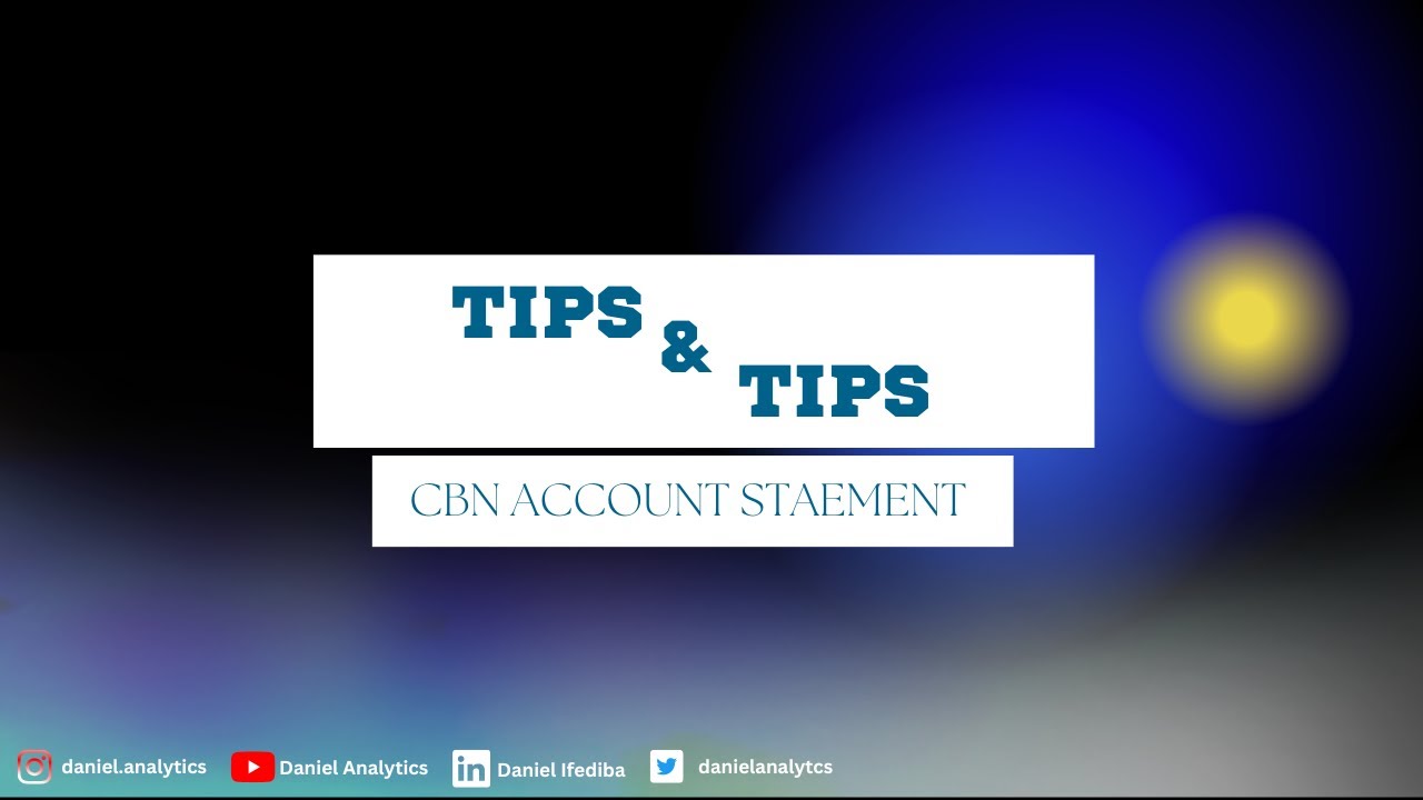TIPS & TIPS CBN ACCOUNT STATEMENT - YouTube