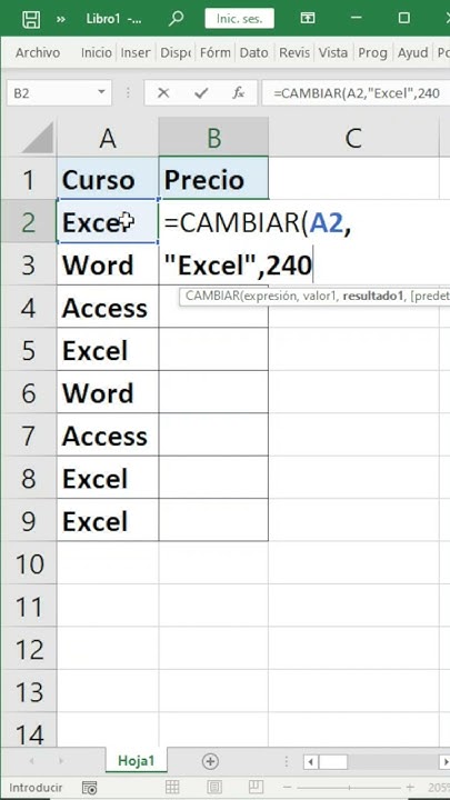 Aprenderemos A Utilizar La Función Cambiar Exceltips Excel Youtube
