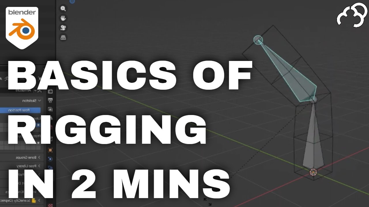2 MINUTES to teach bascis of Rigging and Weight Painting Blender ...