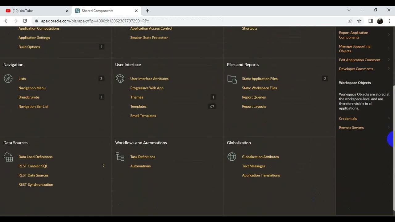 ADD GLOBAL ITEM MENU BAR IN ORACLE APEX - YouTube