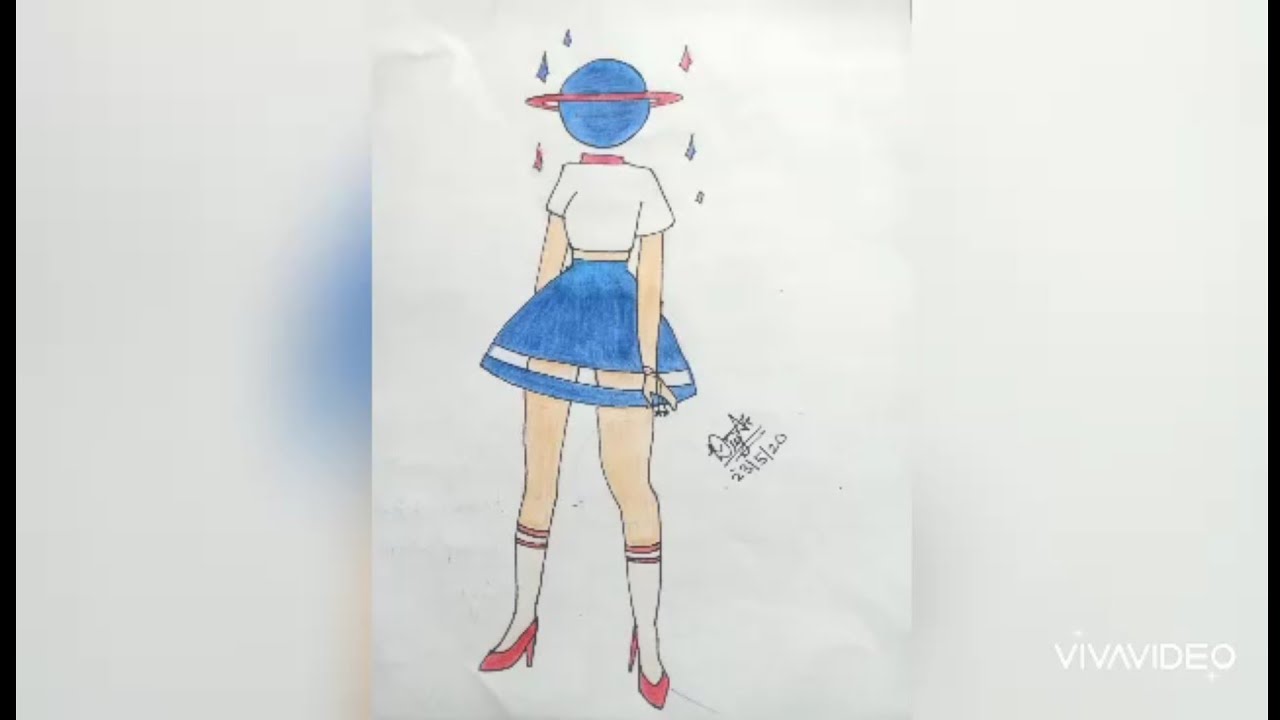 Easy drawing of a universal girl - YouTube