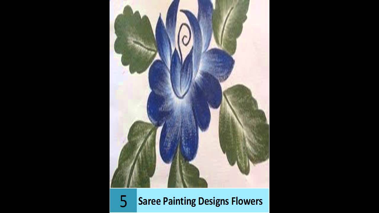 Saree Flowers Painting Designs Collection - YouTube
