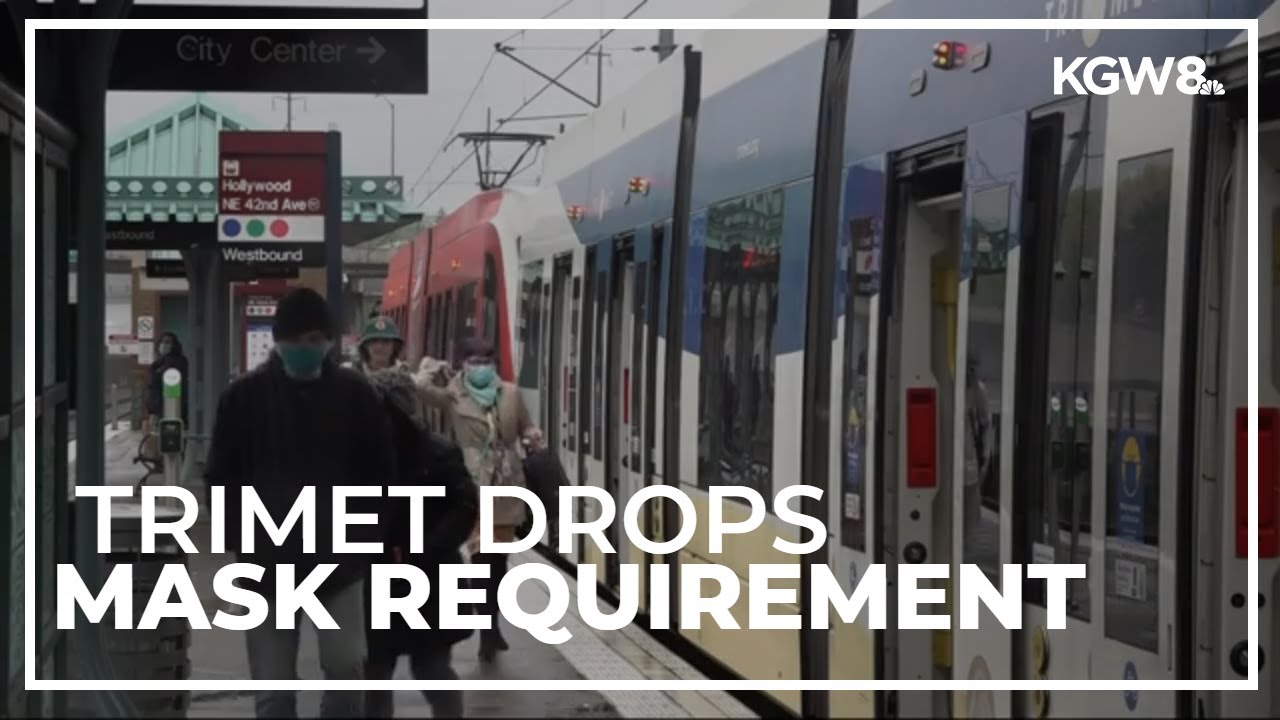 TriMet drops mask requirement on buses, MAX trains - YouTube