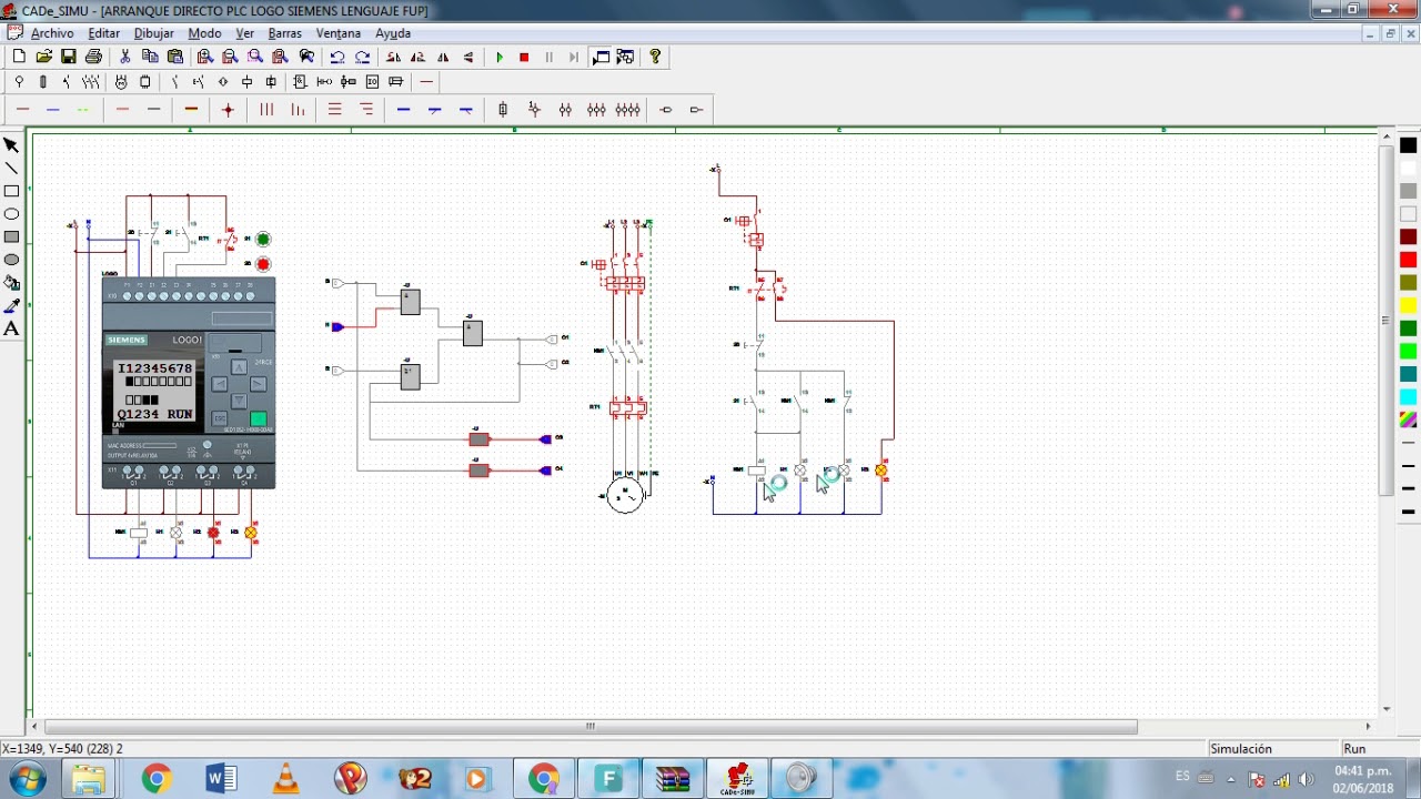 ARRANQUE DIRECTO PLC LOGO SIEMENS LENGUAJE FUP - YouTube